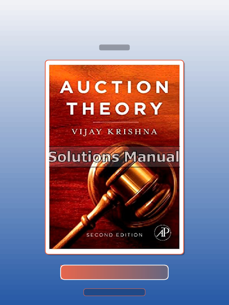 Test Bank for Auction Theory 2nd Edition Krishna | PDF | Multiple ...