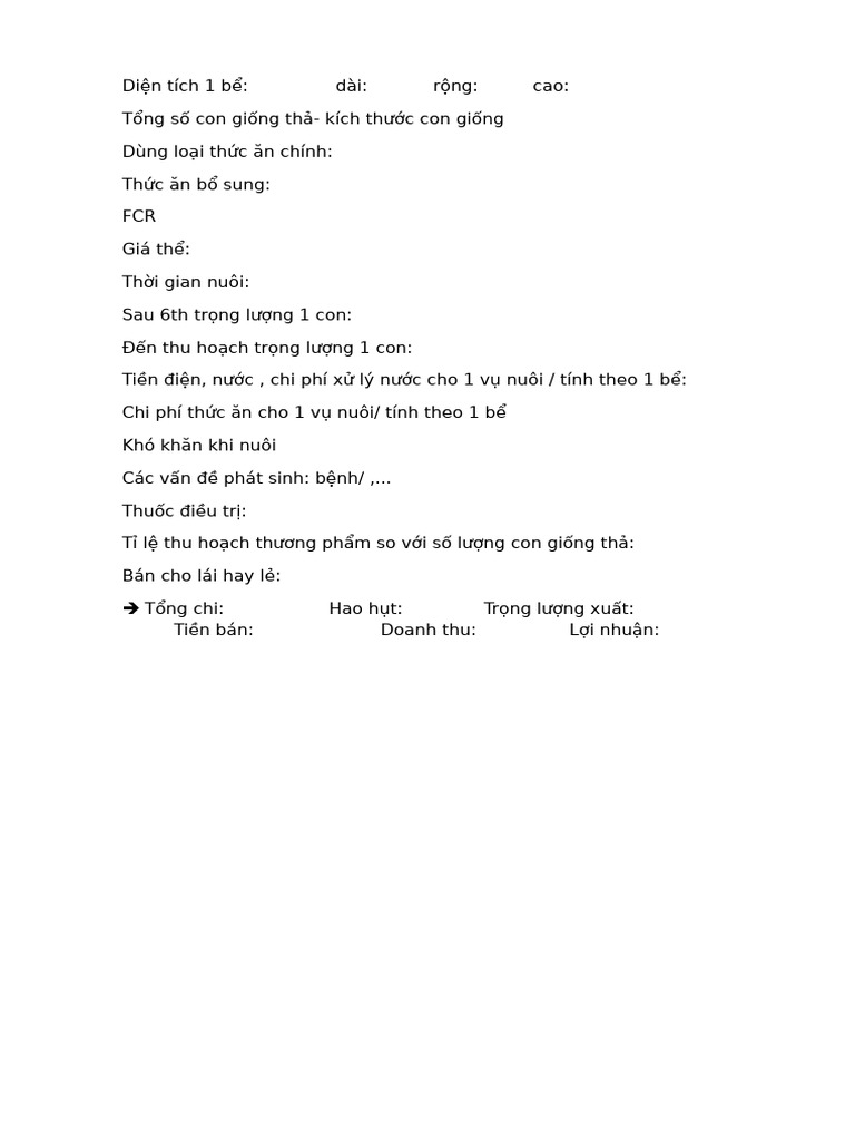 Diện tích 1 bể | PDF