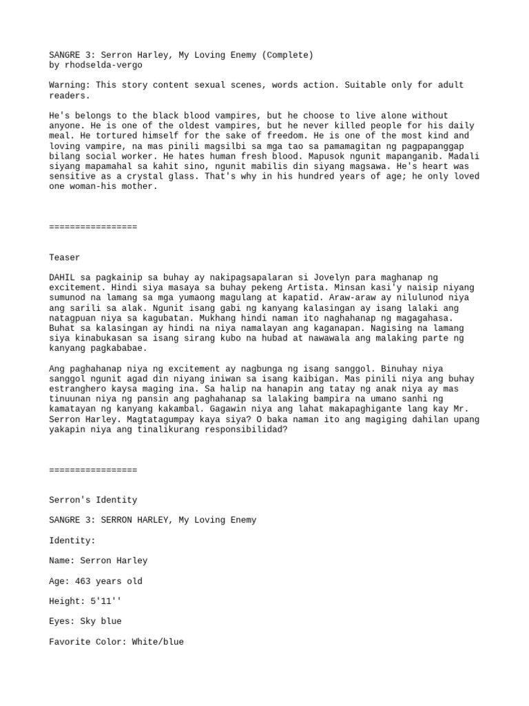 SANGRE 3_ Serron Harley, My Loving Enemy (Comp... | PDF