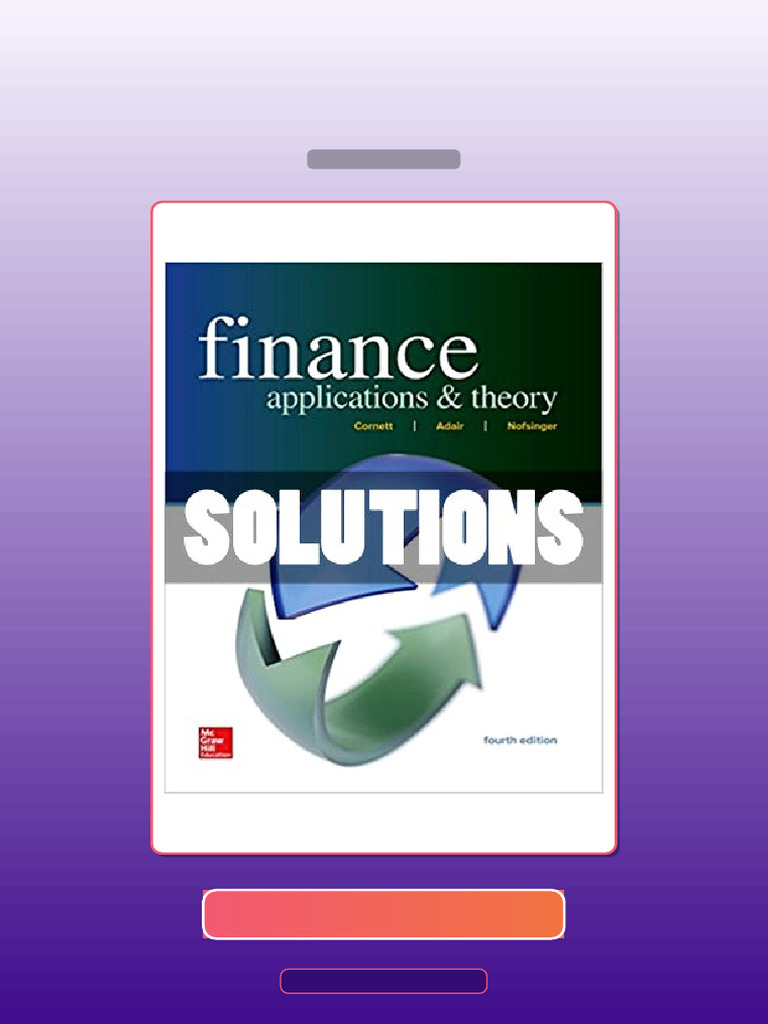 Test Bank for Finance Applications and Theory 4 Ed Cornett | PDF
