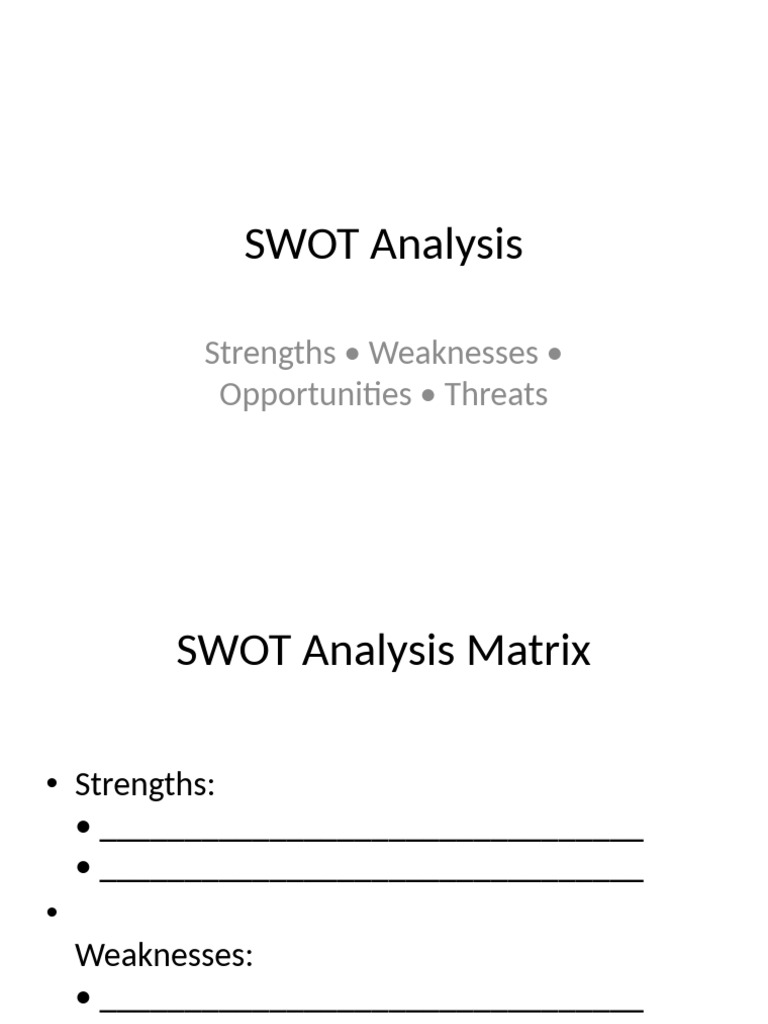 SWOT Analysis Template | PDF