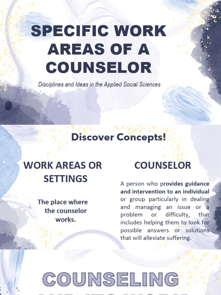 Work Areas of Counselors Explained | PDF