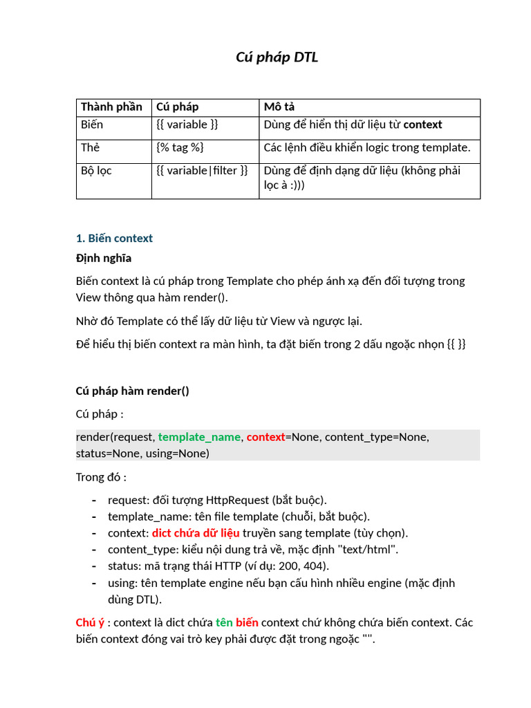 2. Cú pháp DTL | PDF