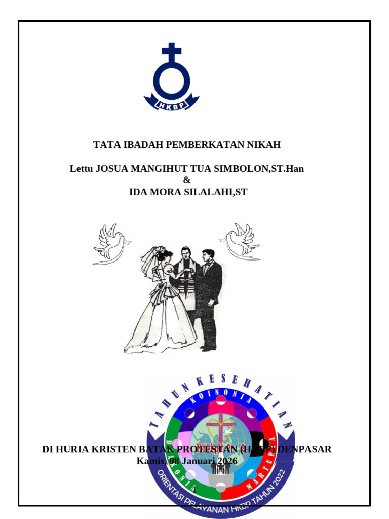 Ibadah Pemberkatan Nikah HKBP Denpasar | PDF