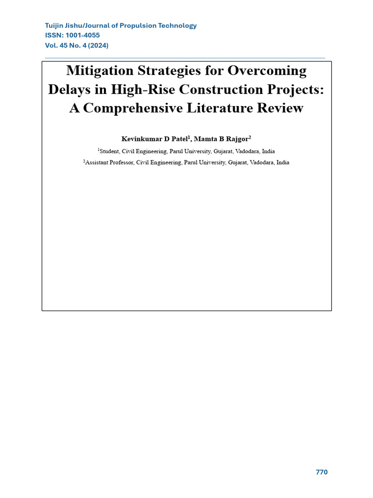 Mitigation Strategies for Overcoming Delays in High-Rise Construction ...