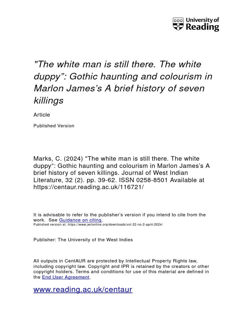 The White Man is Still There. the White Duppy Gothic Haunting and ...