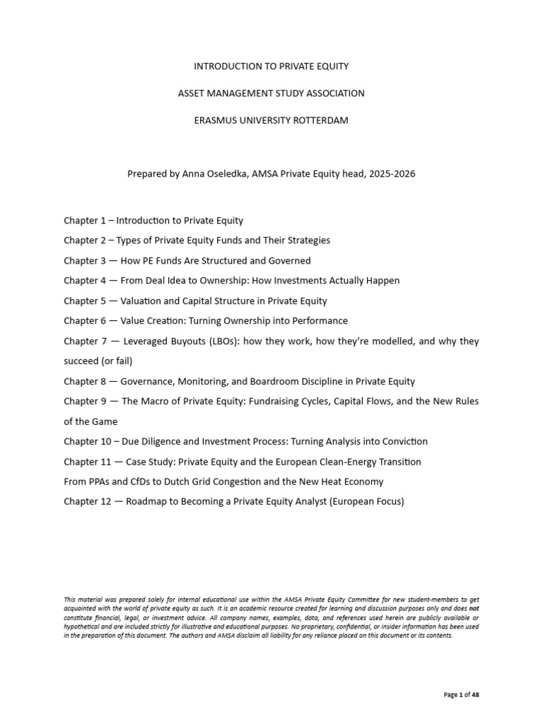 Introduction to Private Equity Basics | PDF | Leveraged Buyout ...