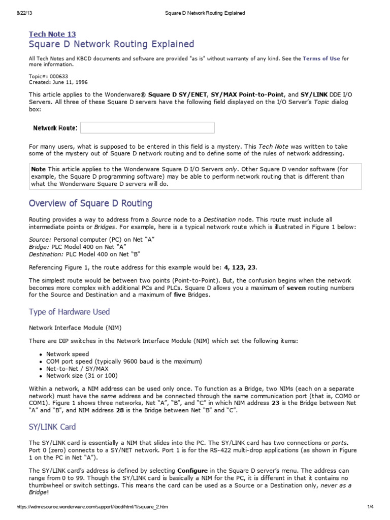 13 Square D Network Routing Explained | PDF | Ethernet | Programmable ...