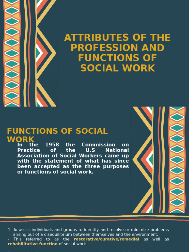 Attributes of the Profession and Functions of Social | PDF | Social Work