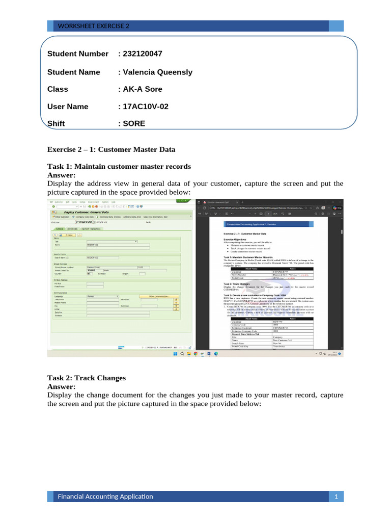 232120047_Valencia Queensly_Tugas 2 SAP | PDF | Invoice | Financial ...