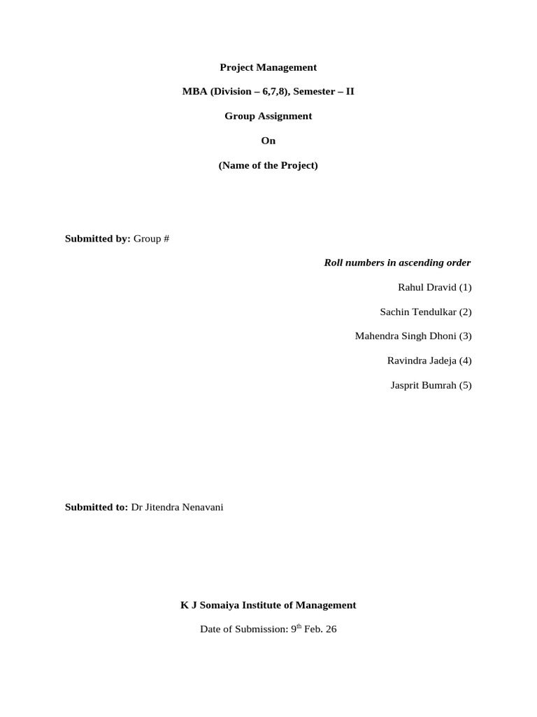 Information on Assignment | PDF