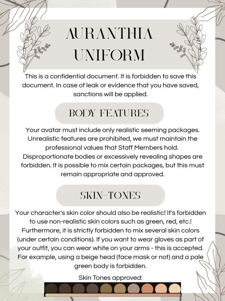 Staff Uniform Guidelines for Realism | PDF | Fashion | Clothing