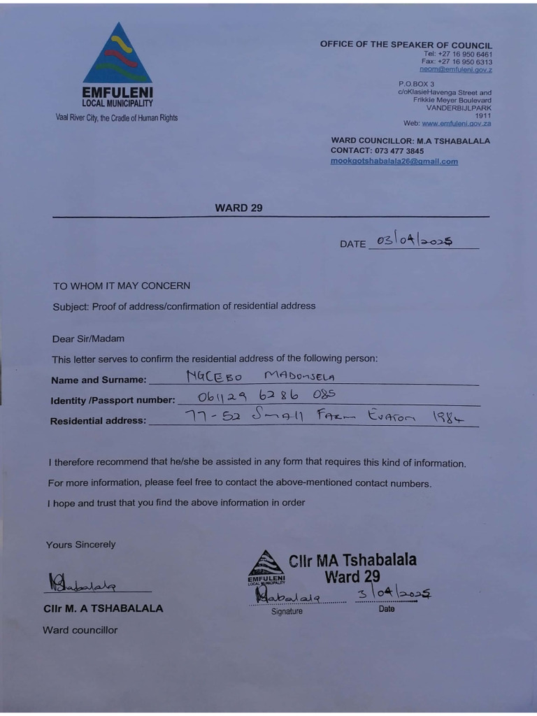 Proof of Address | PDF
