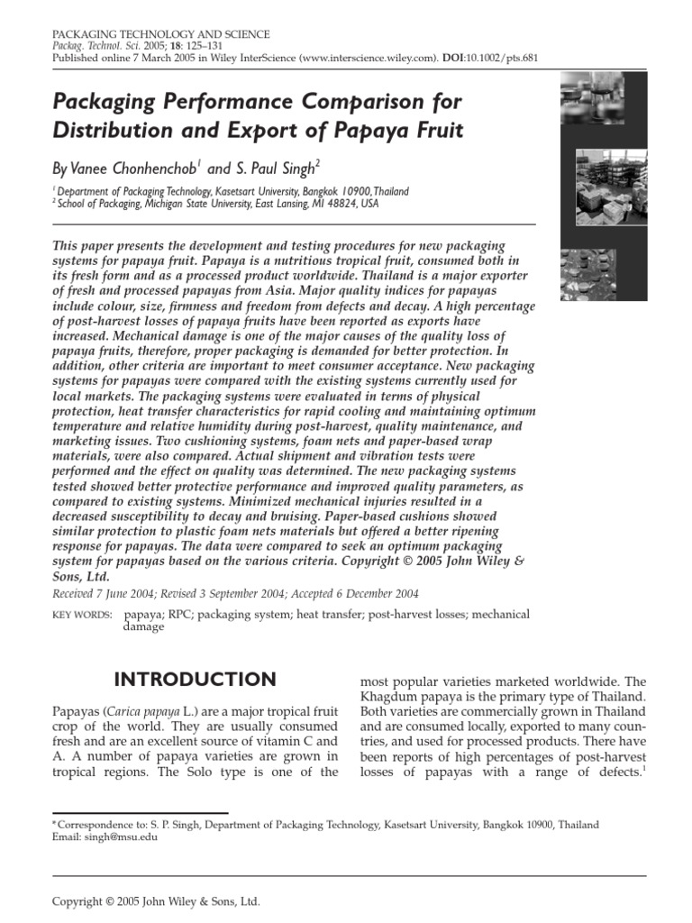 Papaya Packaging Lecture | PDF