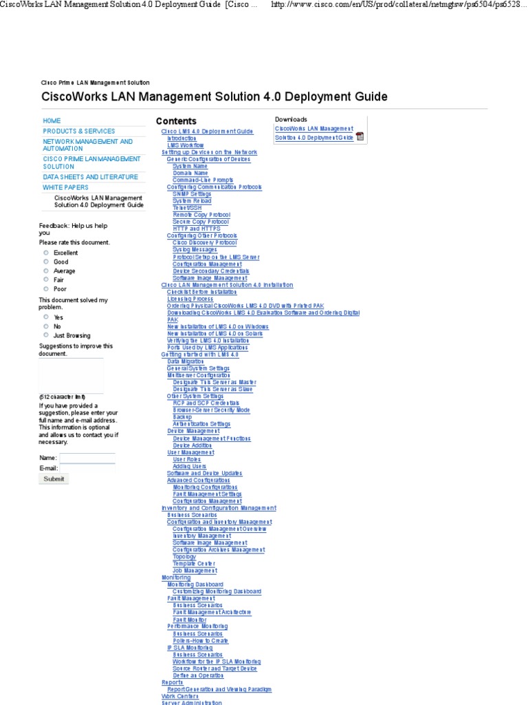 Ciscoworks Lan Management Solution 40 Deployment Guide Transport
