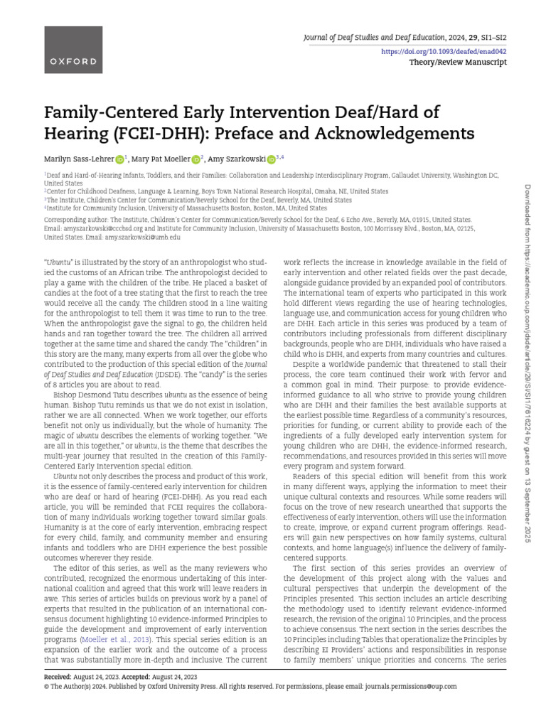 Family-Centered Early Intervention Deaf - Hard of Hearing (FCEI-DHH ...