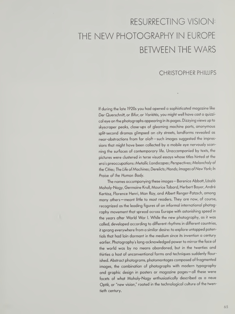 New Photography in Interwar Europe | PDF