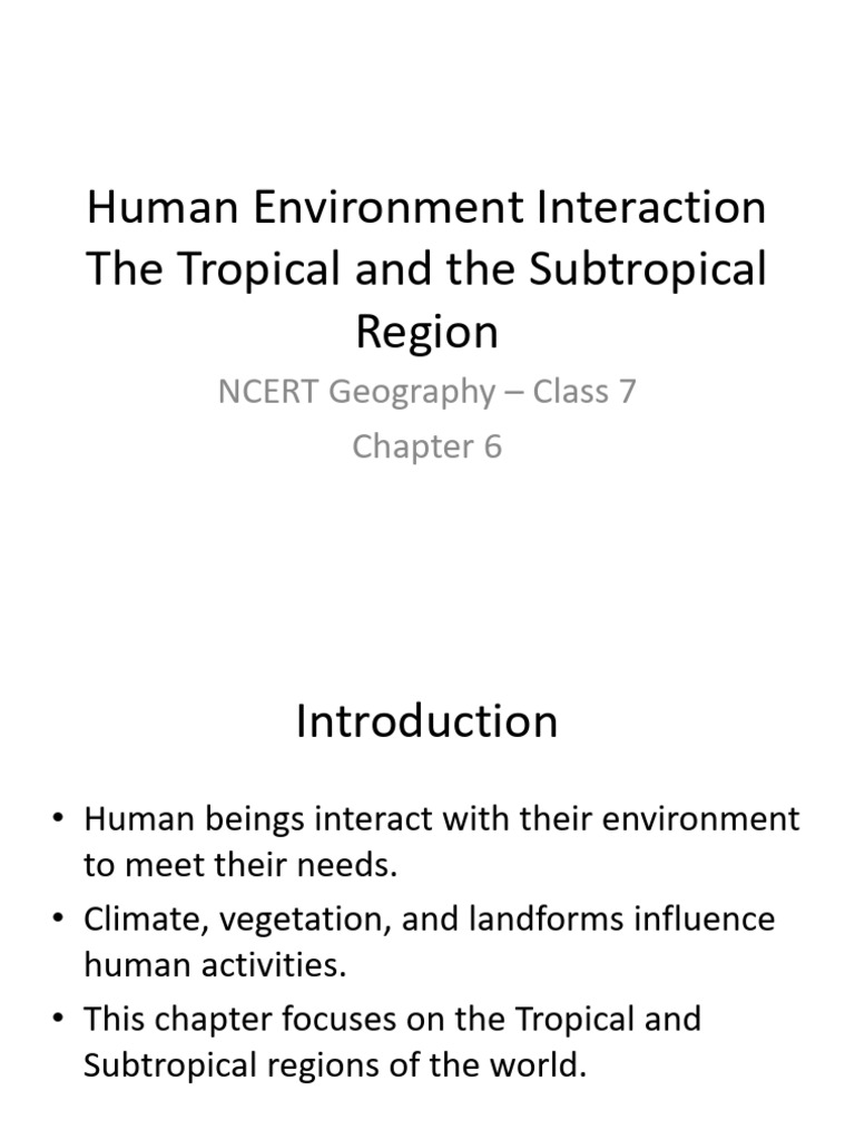 Class 7 Geography Chapter 6 Human Environment Interaction | PDF