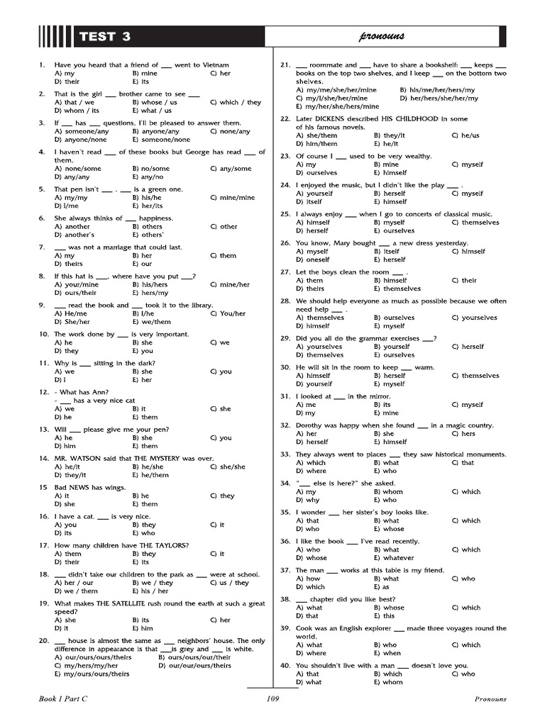 Test Pronoun | PDF