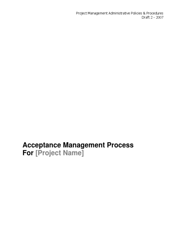 Template - Acceptance Management Process | PDF | Project Management ...