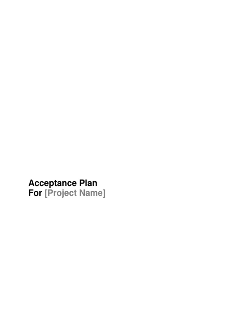 Template - Acceptance Plan | PDF | Data Quality | Project Management