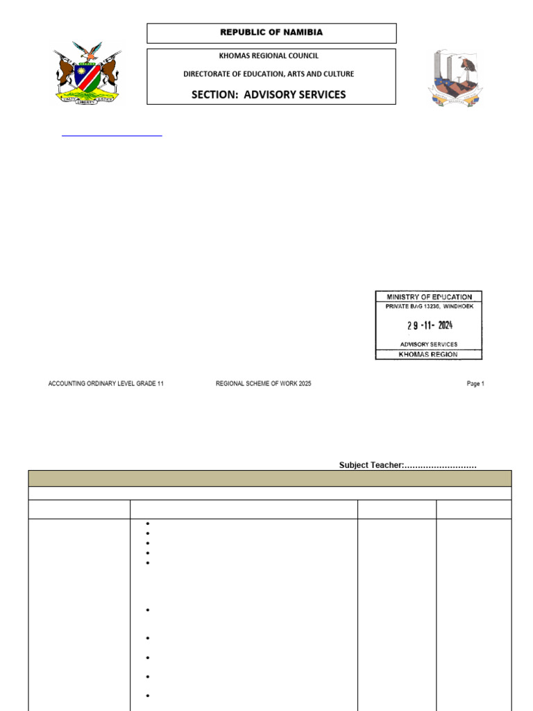Grade 11 Accounting Scheme 2025 | PDF | Debits And Credits | Financial ...