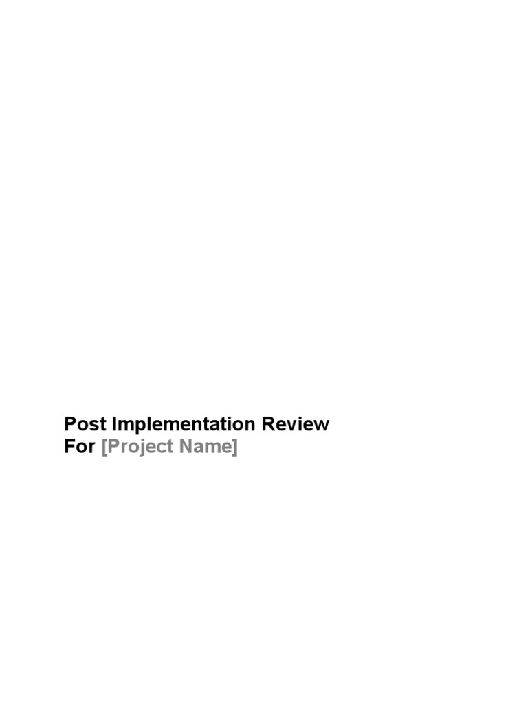 Template - Post Implementation Review | PDF | Project Management | Expense