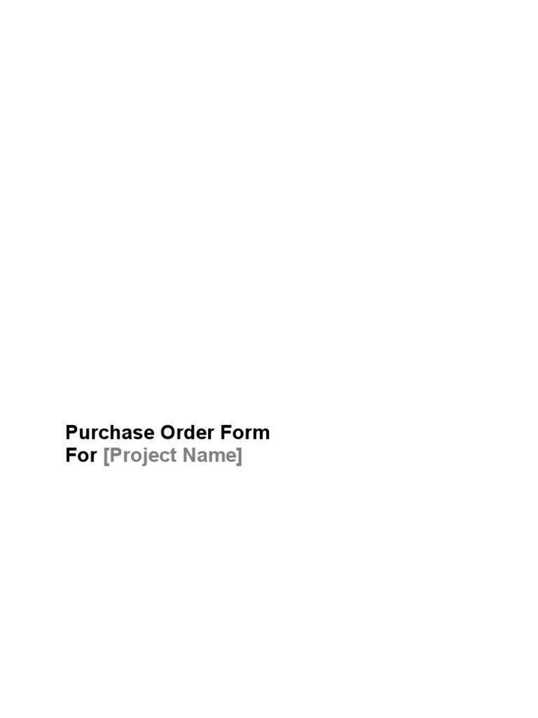 Template - Purchase Order Form | PDF | Payments | Procurement