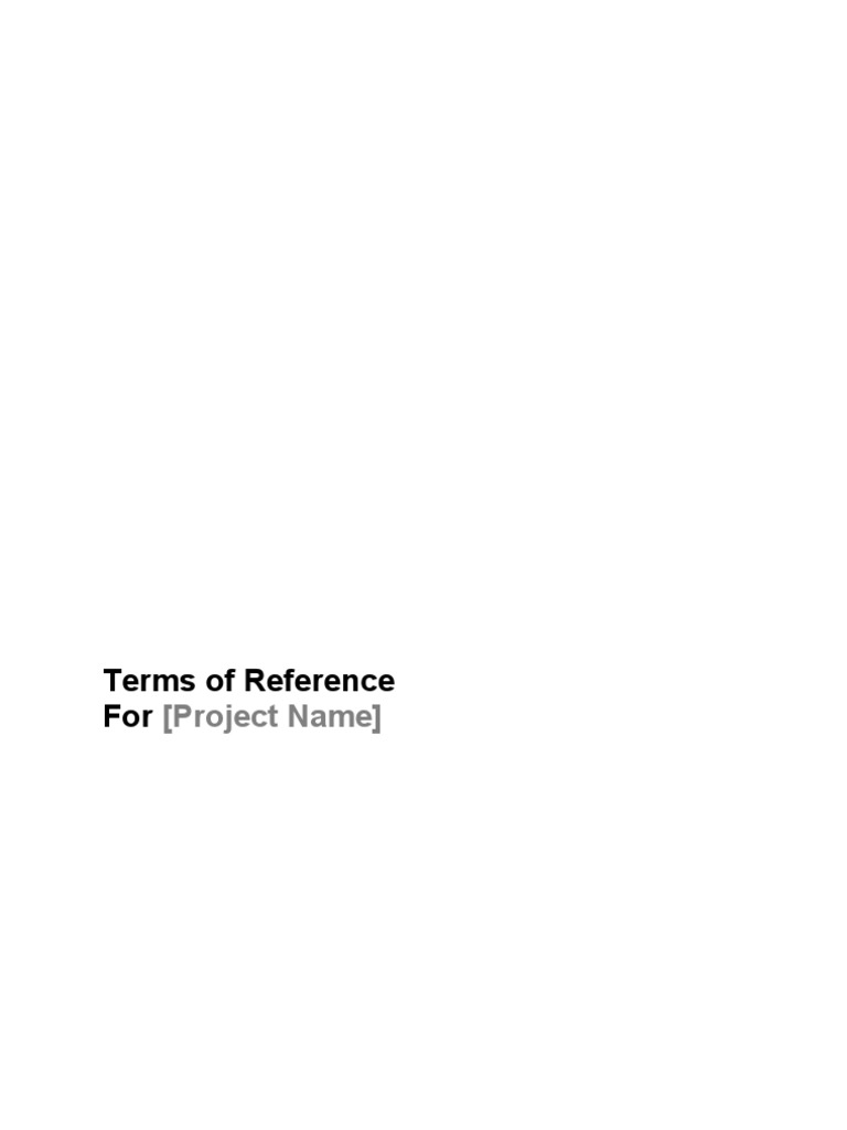 Template - Terms of Reference | Project Manager | Project Management