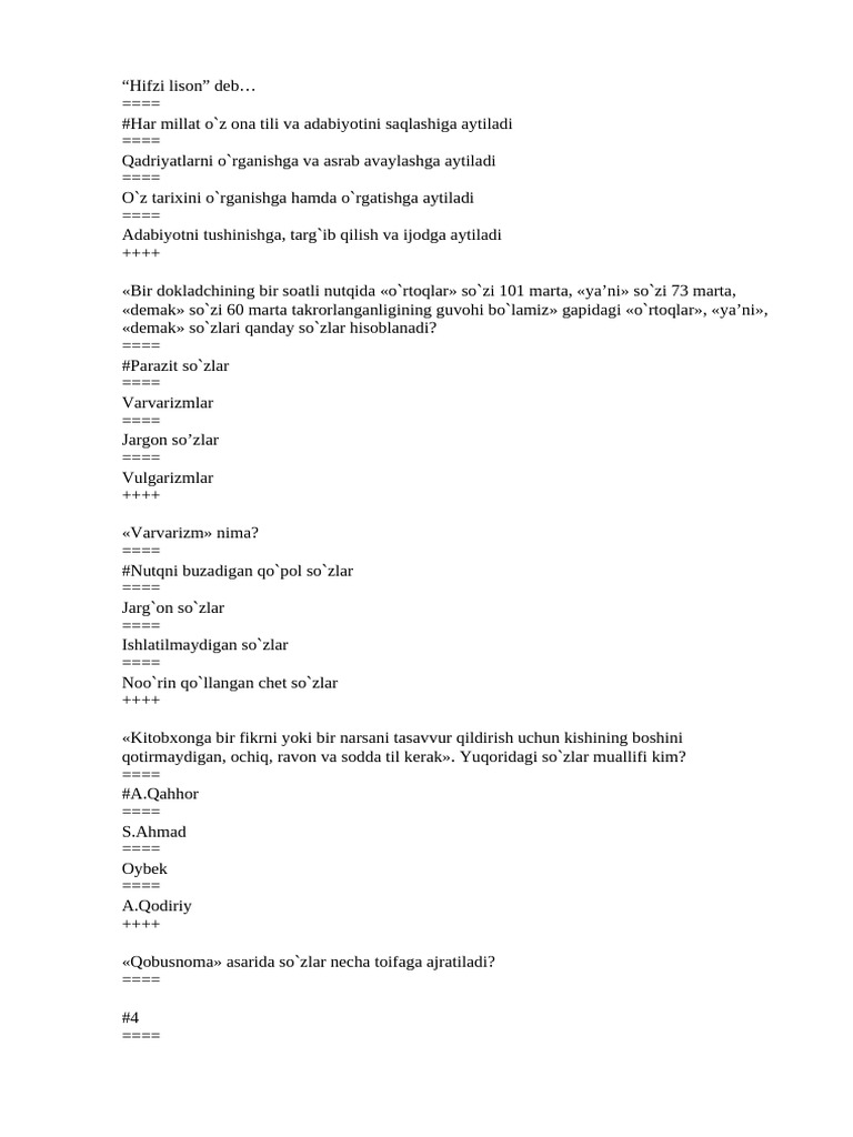 1-KUN 10-DeKABRNutq Madaniyati Oraliq (2) | PDF