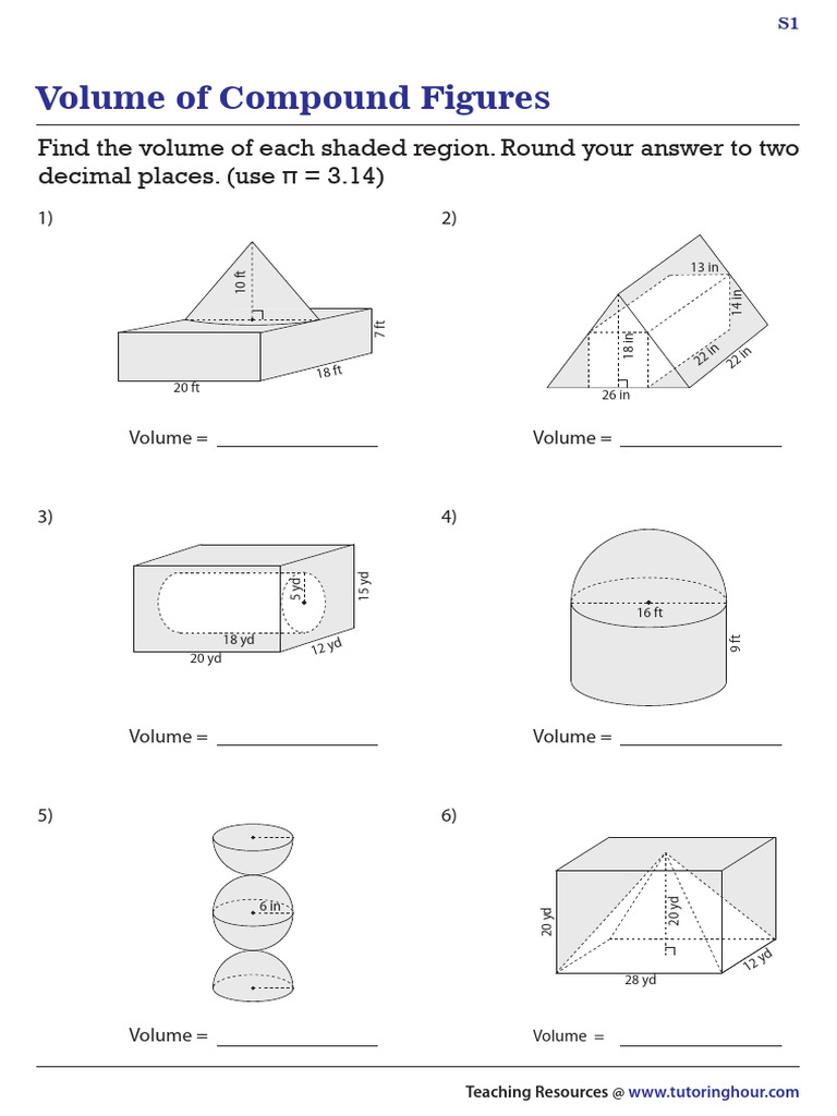 6C) Terms of Pi Volume of Composite Shapes | PDF | Mathematics