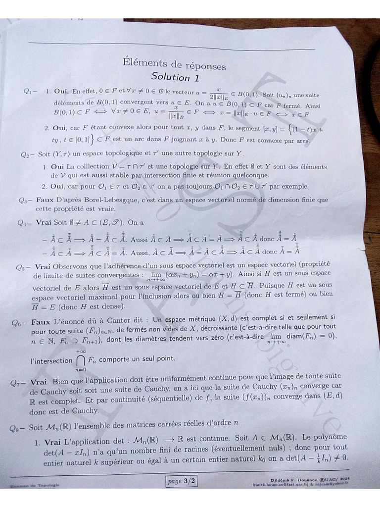 Corrigé type de SN 2025 Topo | PDF