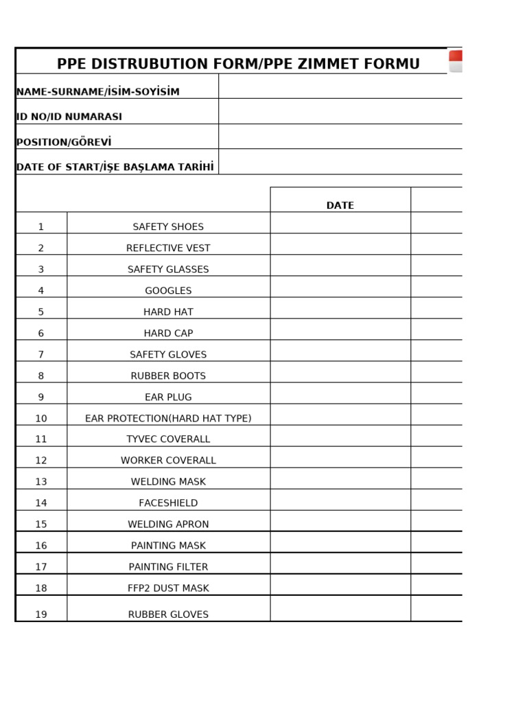 Ppe Distrubution Form | PDF