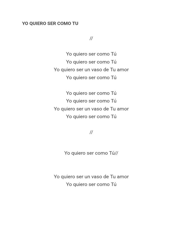 Copia de Yo Quiero Ser Como Tu | PDF