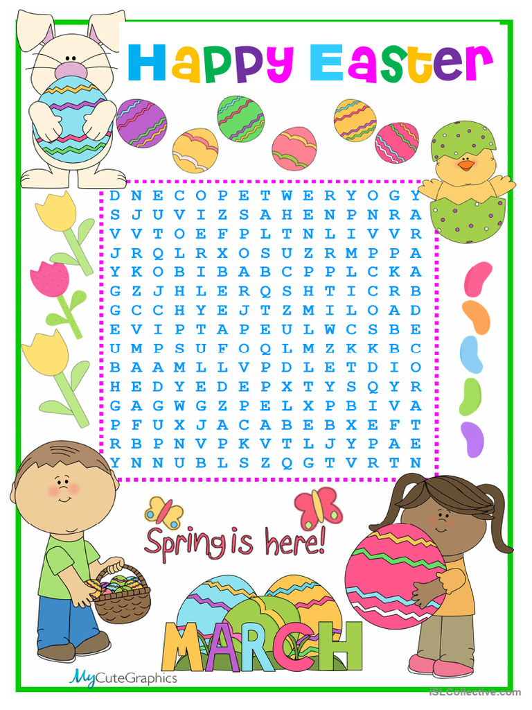 _Easter Wordsearch + KEY (1) | PDF