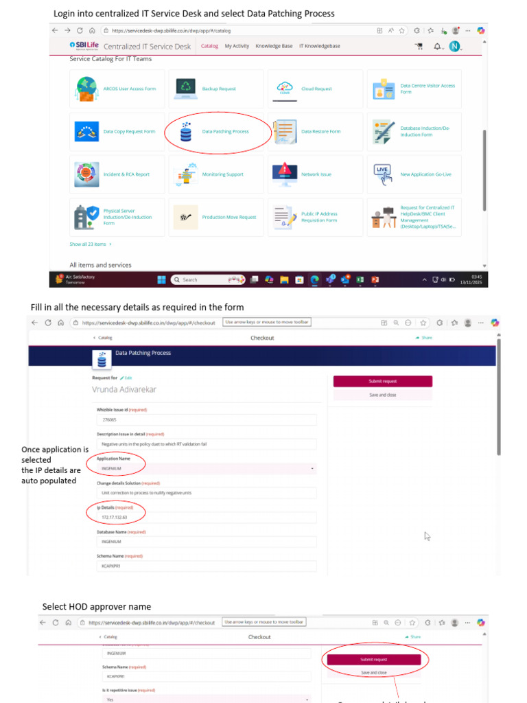 Data Patching Request Process Guide | PDF