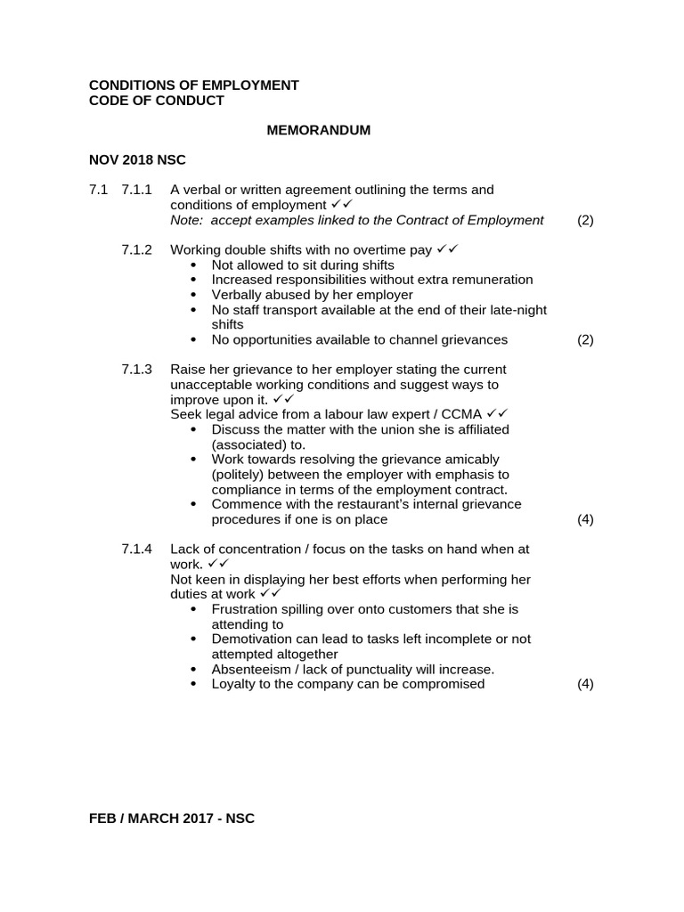Employment Conditions and Code of Conduct | PDF | Employment | Labour Law