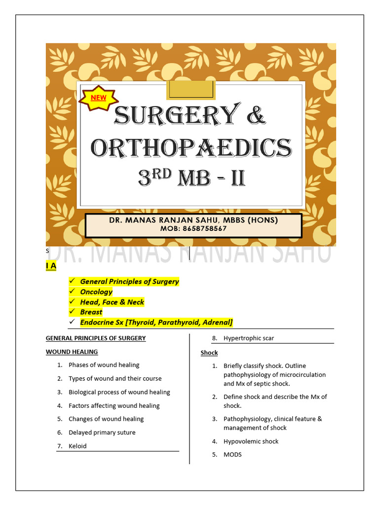 New Surgery & Ortho Chapterwisw Qs- Dr. Manas Ranjan | PDF | Rectum ...