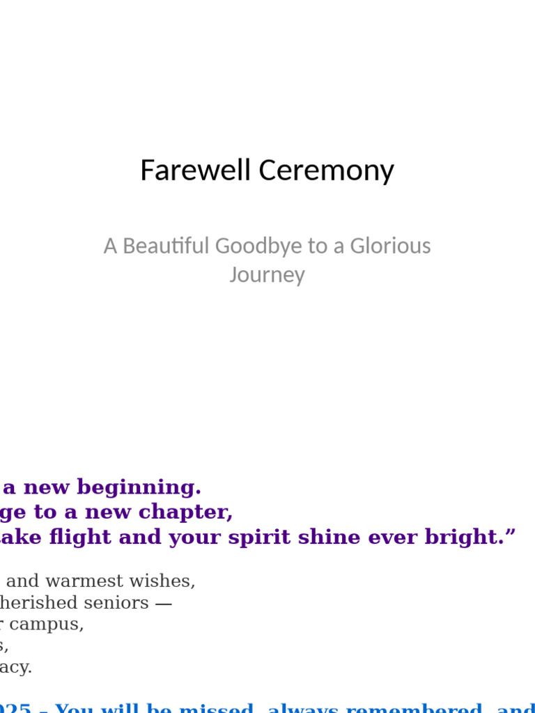 Farewell Ceremony Presentation (1) | PDF