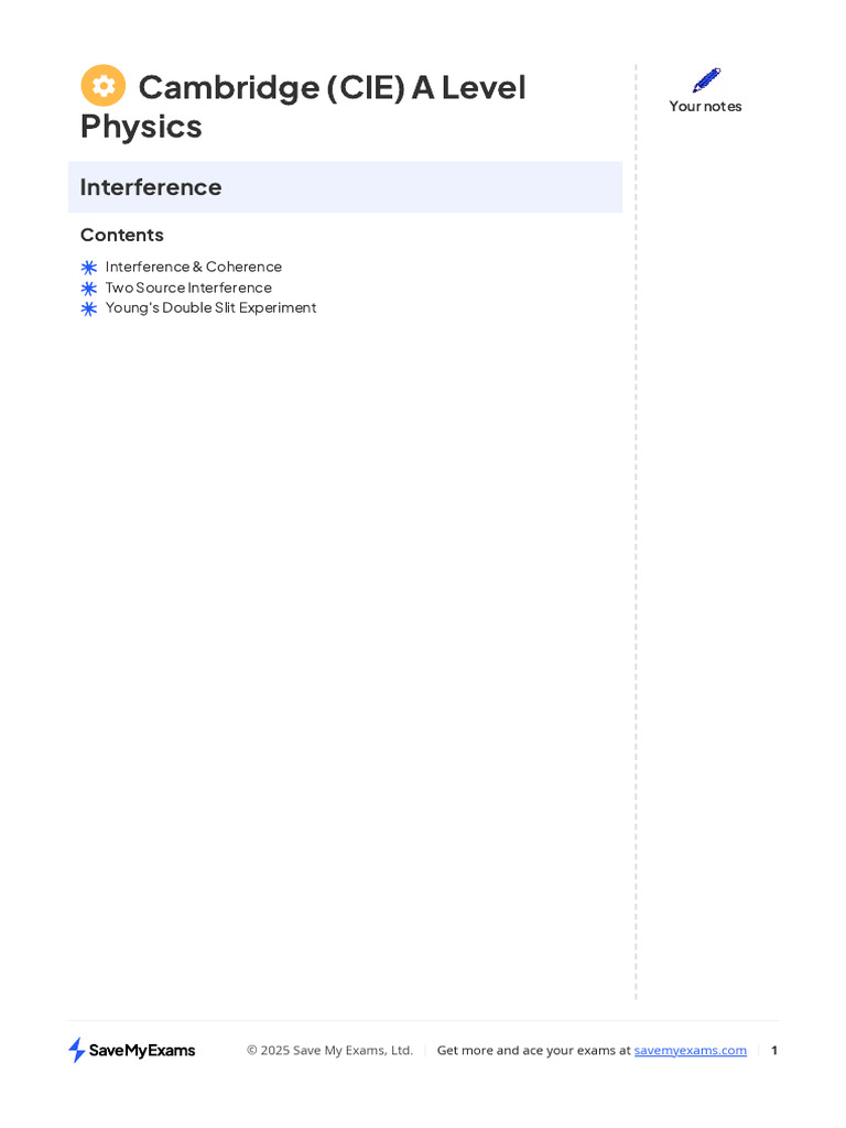 Interference | PDF | Diffraction | Coherence (Physics)