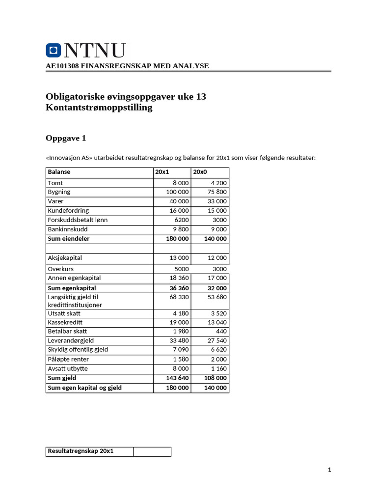 Øbingsoppgave Uke 13 Mal | PDF