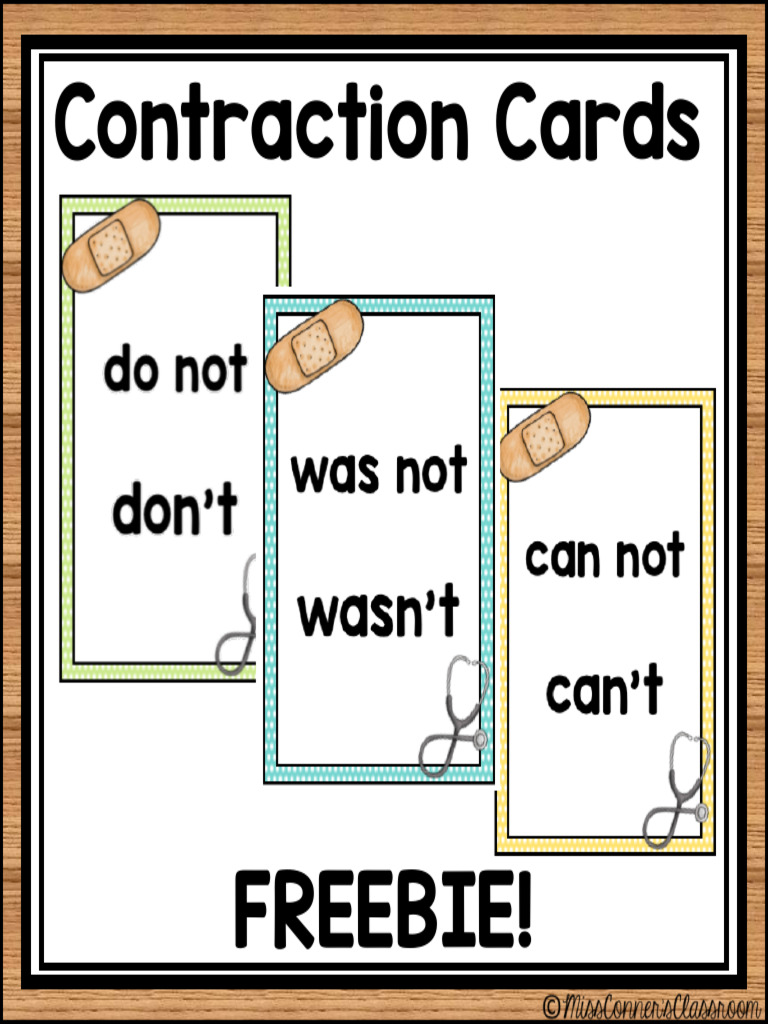 Free Contraction Cards Download | PDF