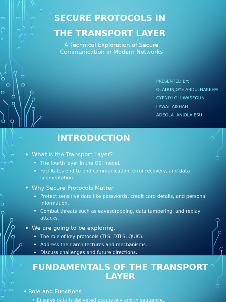 Secure Transport Layer Protocols Explained | PDF | Transport Layer ...