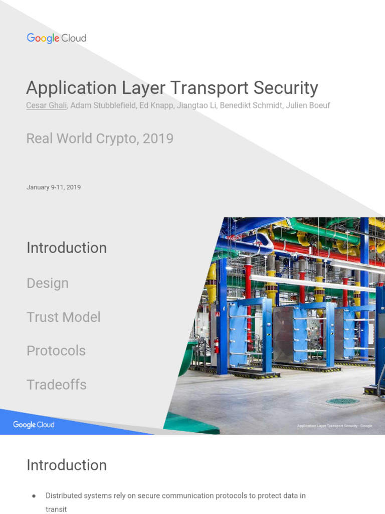 Google Application Layer Transport Security | PDF | Public Key ...