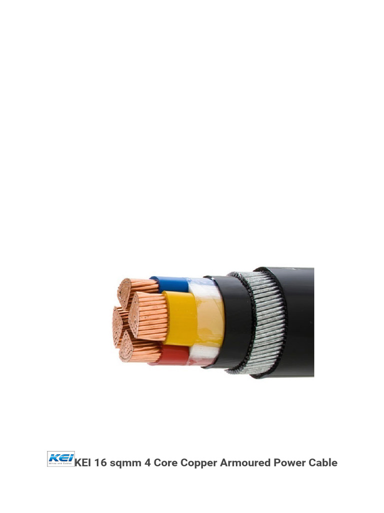 KEI 16 sqmm 4 Core Copper Cable | PDF | Electrical Conductor | Electric ...