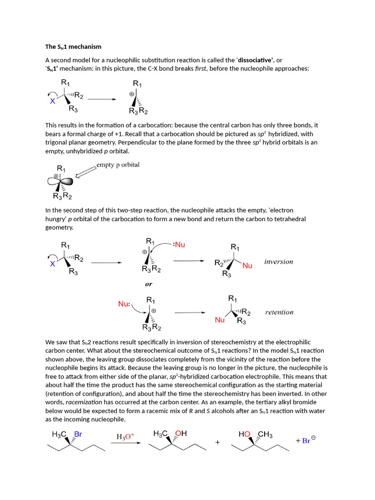 SN1 SN2 Mechanism | PDF | Chemical Reactions | Organic Chemistry