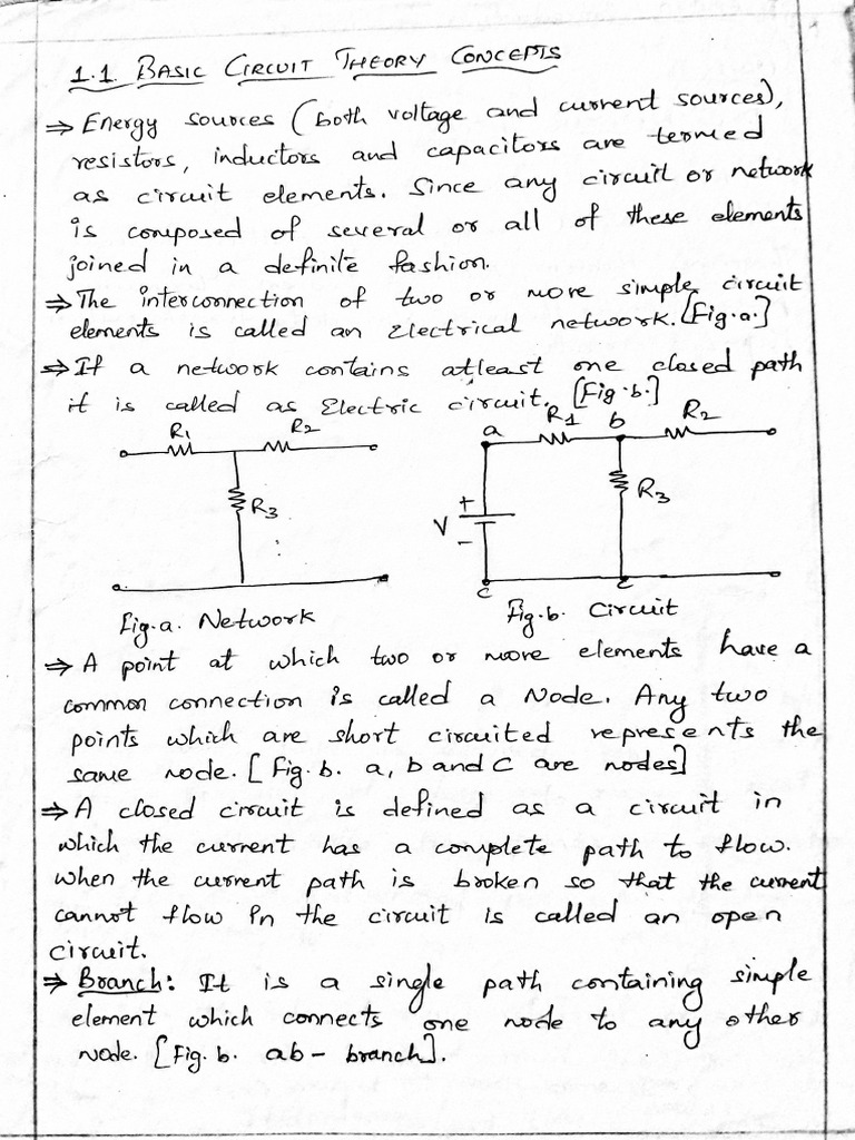 Unit-1 Electrical Circuit Elements Notes | PDF