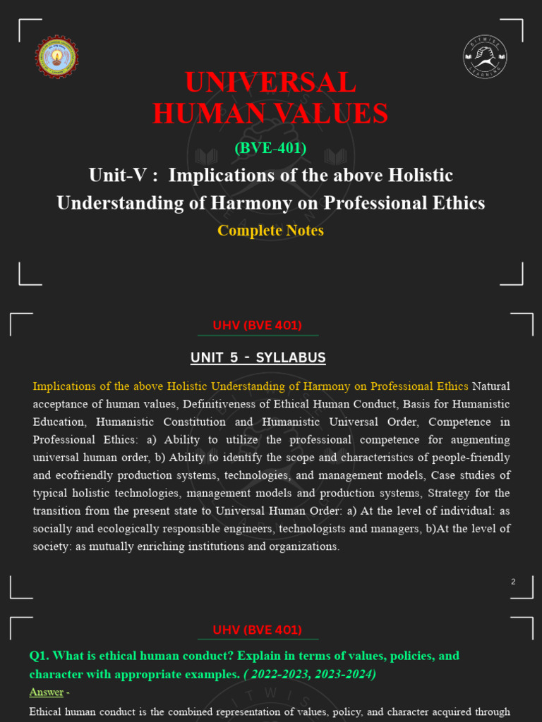 UHV Unit - 5 | PDF | Learning | Recycling