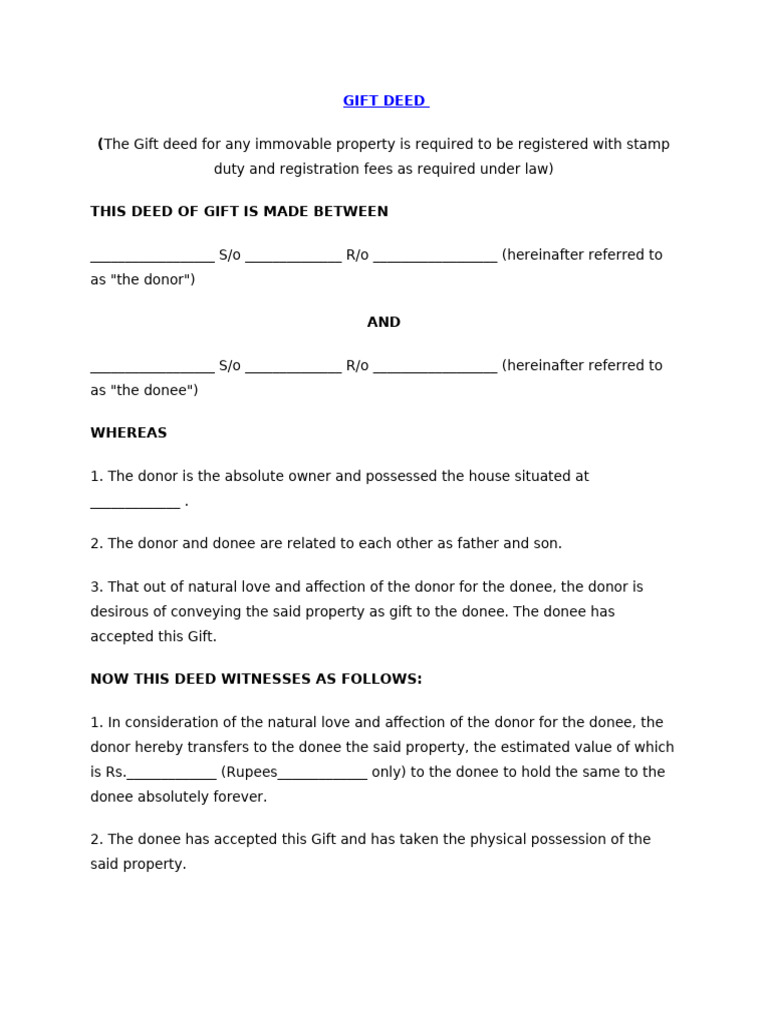 GIFT DEED | PDF