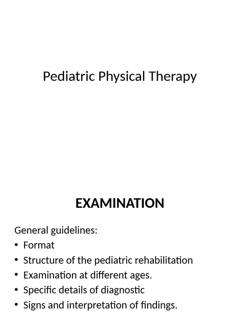 History and Examination Pediatric Examination | PDF | Medical ...